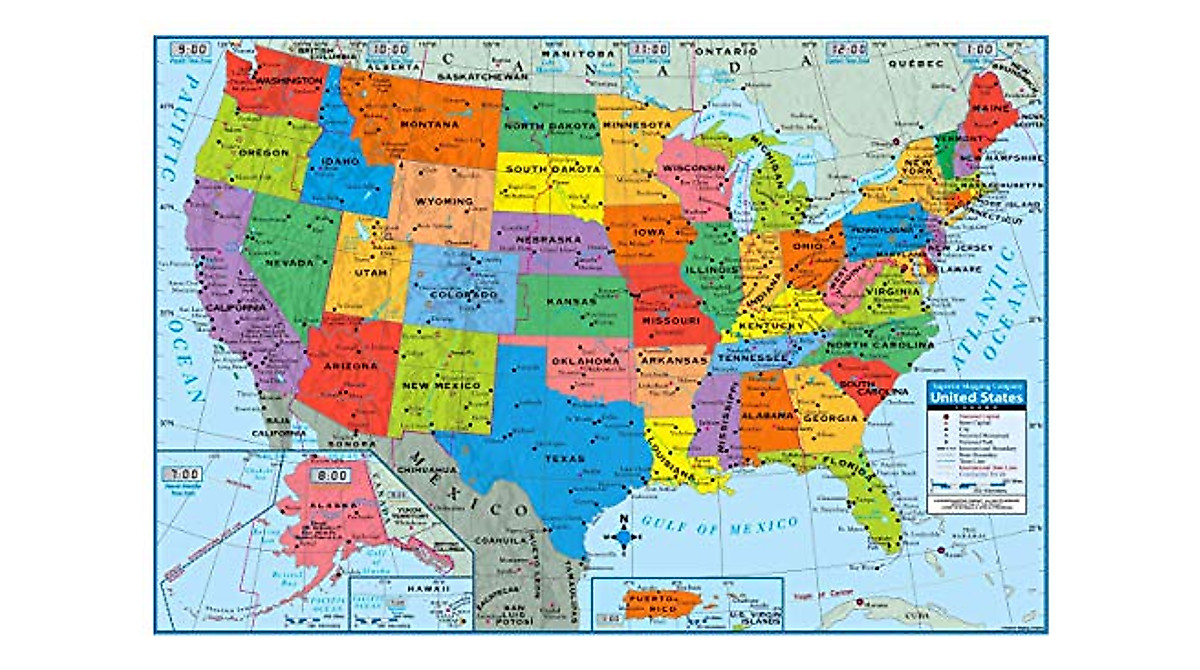 Superior Mapping United States Wall Map 40x28 - Cities