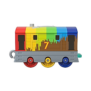 THOMAS & FRIENDS Fisher-Price GYV65 Rainbow Toby Push-Along Train Engine for Preschool Kids Ages 3 Years and Up, Multicolor, 4.5 cm*3.0 cm*8.0 cm