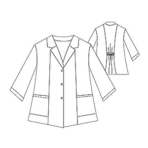 Medgear Womens Lab Coat for Women Mid Sleeve White Lab Coat (XL, White)