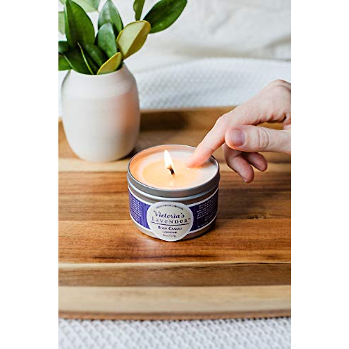 Lavender Massage Oil Candle — Candle Massage Wax Play & Relaxation, Aromatherapy Candle That Turns Into Massage Oil — Lavender Massage Wax Candle by Victoria's Lavender