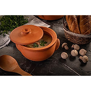 LUKSYOL Handmade Moroccan Clay Pots with Lids | Versatile Cookware Set for Authentic Cooking | Terracotta & Safe