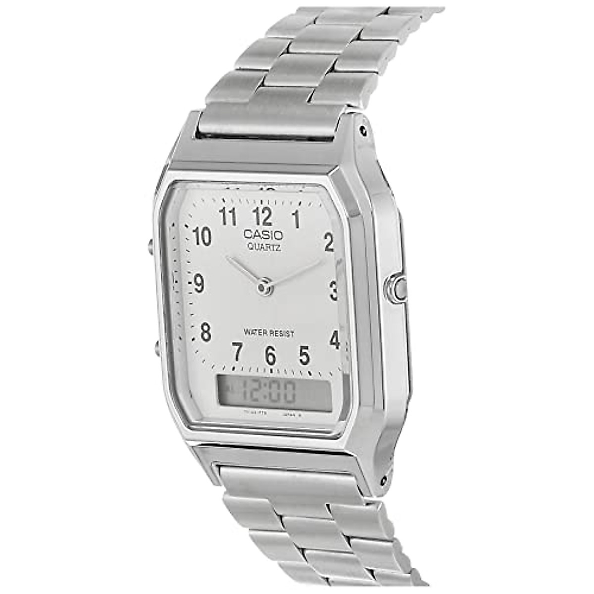 Casio General Men's Watches Digital-Analog Combination with 10 Year Battery Life AQ-230A-7BMQ - WW, White (AQ-230A-7B)