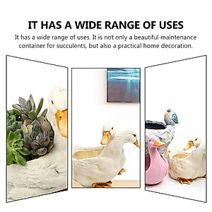 Veemoon Succulents Flower Pot Duck Plant Pot Flowerpot Animal Garden Pots Resin Succulent Planter Bonsai Plant Holder for Home Office Desk Mini Ornament Resin Flower Pots