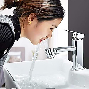 CHAOMIC 2PCS Universal Splash Filter Faucet 720 Rotating Faucet Extender Aerator Anti-Splash 4-Layer Net Filter Faucet Oxygen-Enriched Foam Leakproof Double O-Ring Sprayer Faucet