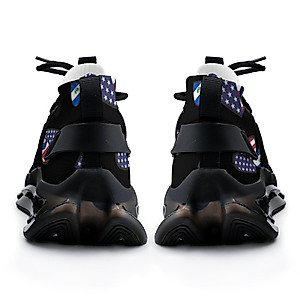 Interlocking Hearts American El Salvador Flag Sport Shoes for Men Women Non Slip Lightweight Breathable Walking Running Shoes 8women/6men