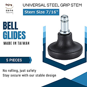 Enjoy Caster | 2.5 Inch Office Chair Casters for Herman Miller Aeron Steelcase Leap Chair | Dual Injection Polyurethane Wheels for Hardwood Floors | Universal Stem Size 7/16" Chairs (6506BUB-23)