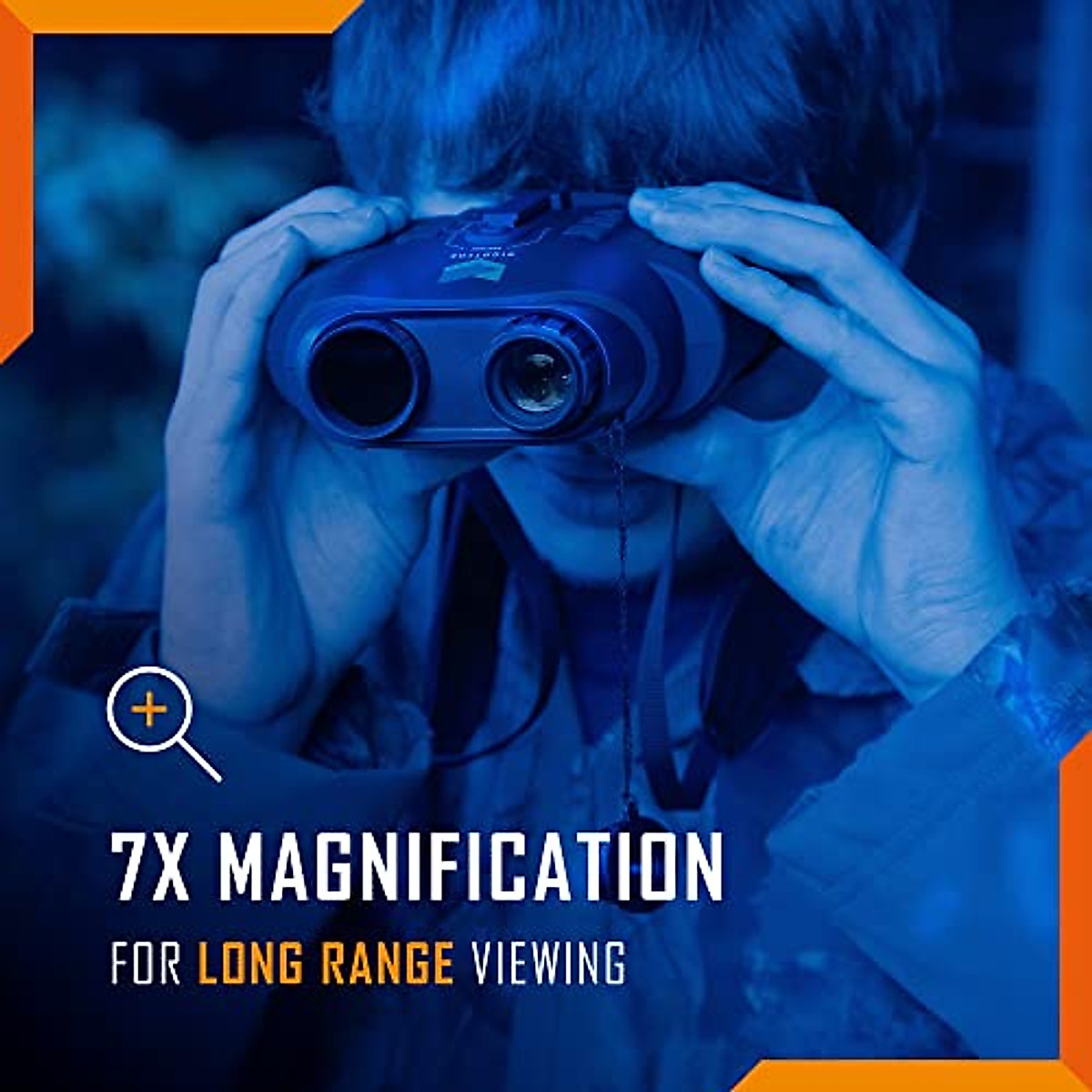 Nightfox 110R Handheld Night Vision Goggles | 7X Optical Magnification, Long Range | Digital Infrared Night Vision Binoculars for Hunting, Survival Gear and Equipment | Infrared Camera with Recording