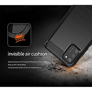 yuanming Samsung A02S Case,Galaxy A02S Case,with HD Screen Protector, Shock-Absorption Flexible TPU Bumper Cove Soft Rubber Protective Case for Samsung Galaxy A02S (Black Brushed TPU)