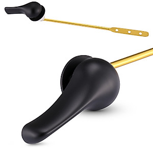Canomo Matte Black Front Mount Toilet Tank Flush Lever Toilet Plastic Handle Universal with Nut Lock, Fit for Most Front Mount Toilets