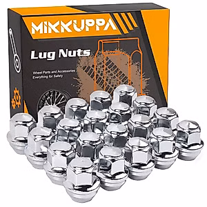 MIKKUPPA M12x1.5 One-Piece Chrome OEM Factory Style Large Acorn Seat Lug Nuts Replacement for 2001-2022 Ford Escape, 2000-2018 Ford Focus, 2006-2020 Ford Fusion Factory Wheels