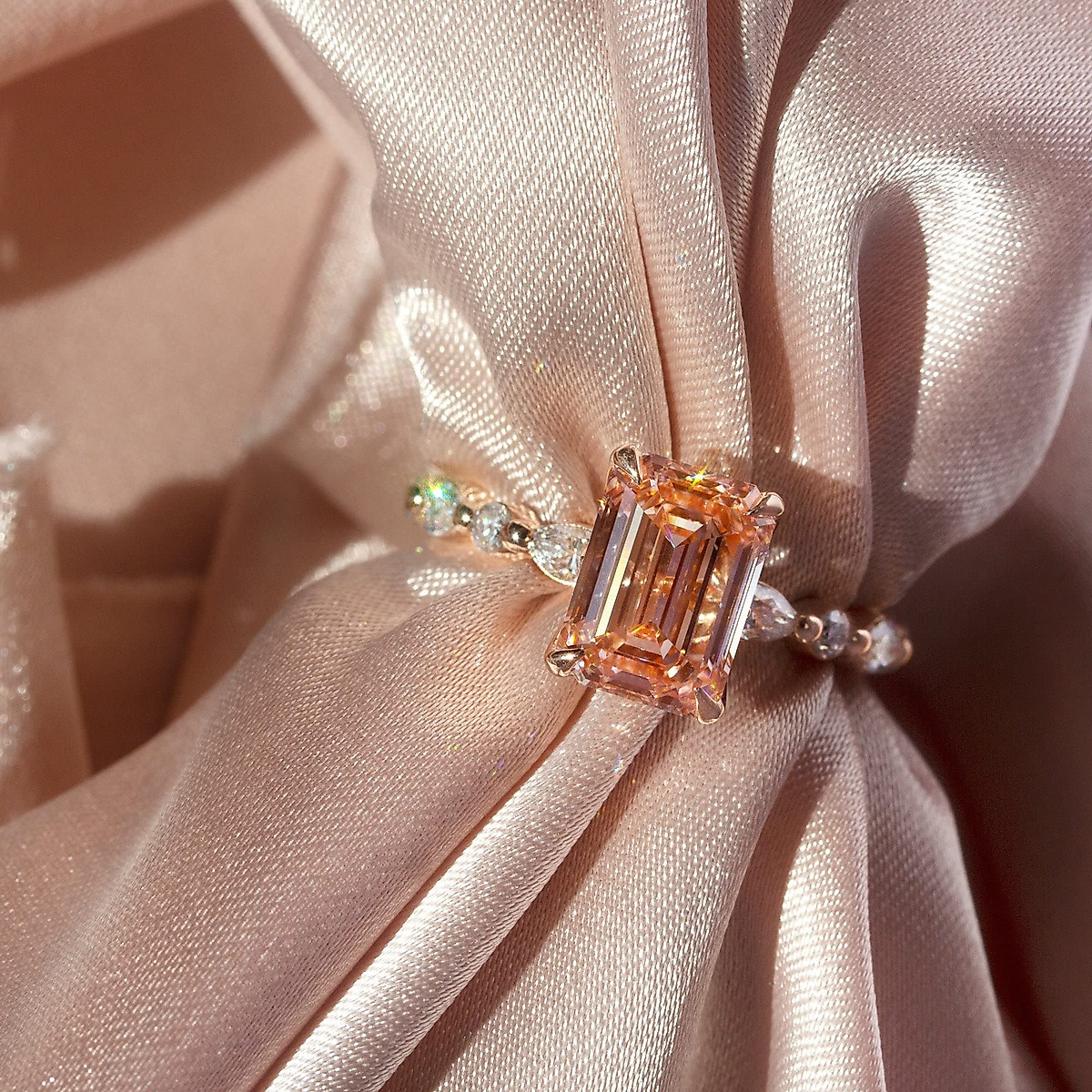 Kobelli 3.64ct.tw Pink Diamond Bubble Ring (IGI Certified) - 8.0