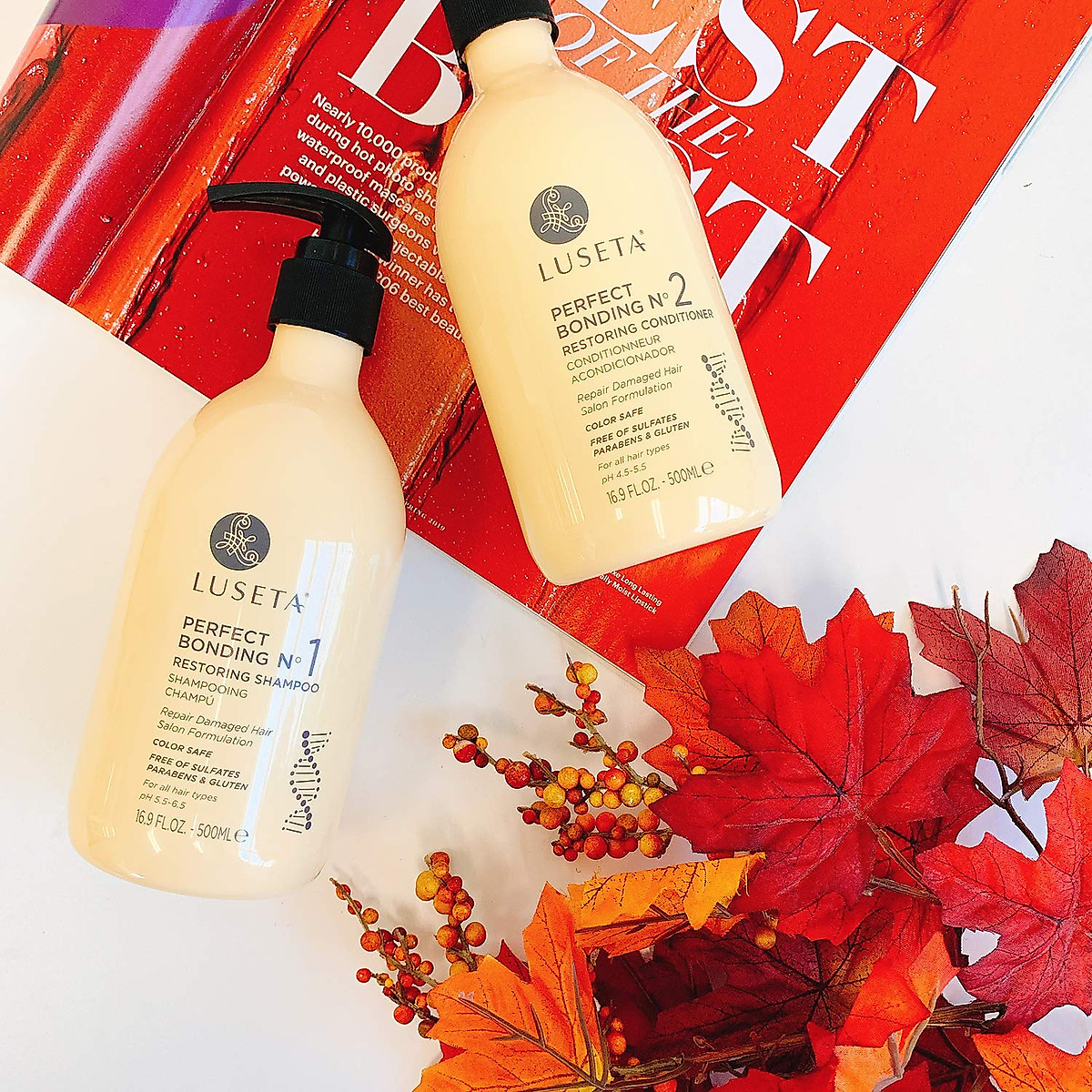 Luseta Salon Shampoo and Conditioner Set with Rosemary Oil, Acidic Bonding, Shampoo and Conditioner Sulfate Free for Women Hair Care, Repair Routine Shampoo and Conditioner for Hair Loss 2x16.9 oz