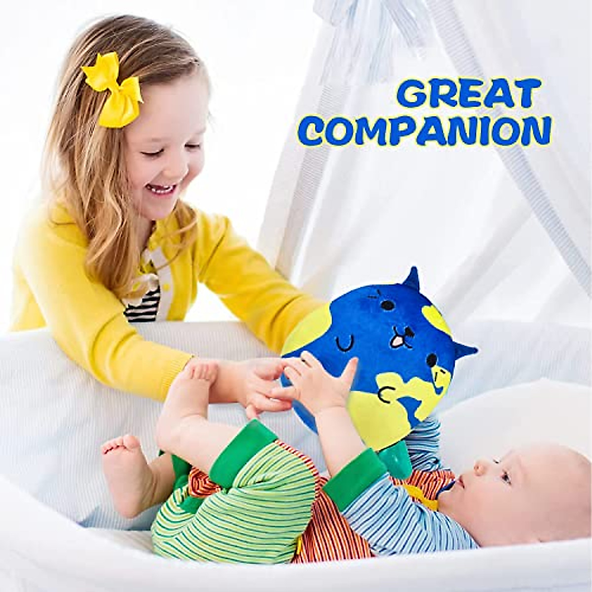 Weighted Cat Stuffed Animals 10" Big Kawaii Cute Plushie for Girls Boys Anxiety, Anime Cat Plush Toy, Kitten Soft Plushy for Christmas Stocking Stuffers Party Favors Birthday Gift for Kids (Blue1)