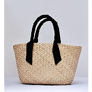 Urban Jungle Décor, Handmade Sustainable Straw Tote Bag, French/Moroccan Market Bag, Beach Bag for Women, Beach Accessories