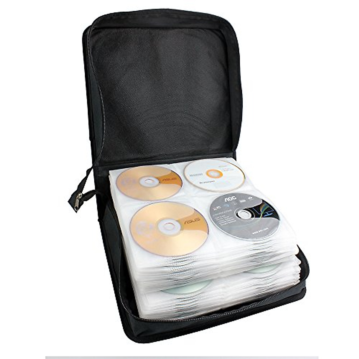 BlueCubi 288 Capacity Portable CD DVD Wallet Binder Book Sleeves Disc Storage Bag Carrying Case