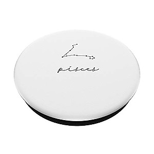 Minimal Pisces Lettering Astrology Zodiac Sign PopSockets PopGrip: Swappable Grip for Phones & Tablets