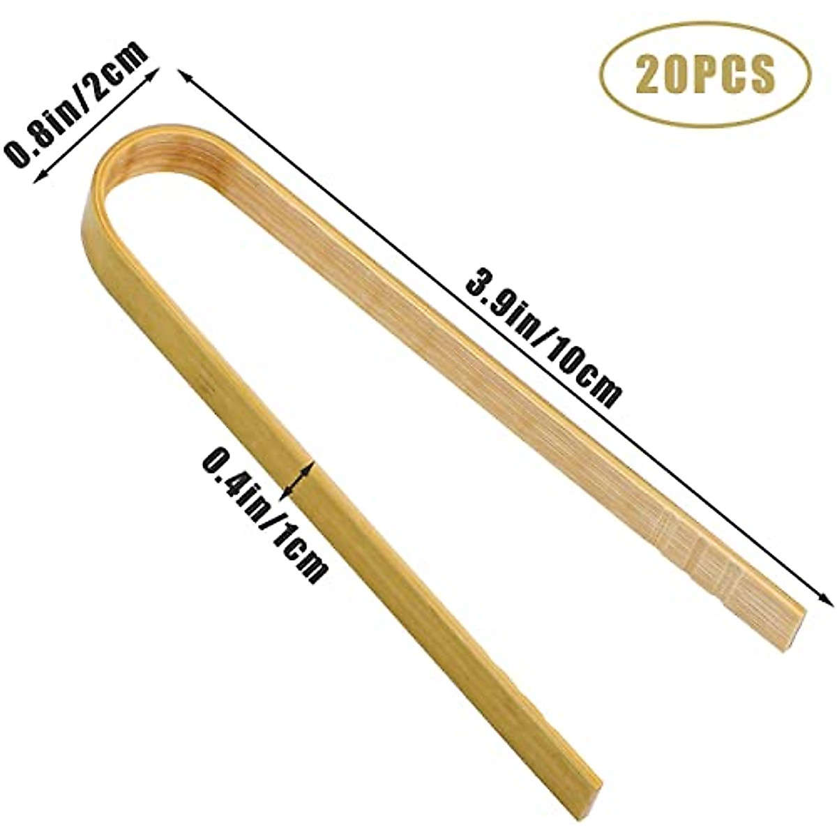LUTER 20pcs Wooden Tongs Disposable Cooking Utensils Mini Bamboo Tongs Natural Toast Tongs for Cooking