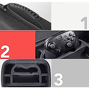 Amazon Basics Hard Shell Travel and Storage Case For Nintendo Switch & OLED Switch, Black, 12 x 4.8 x 9 Inches