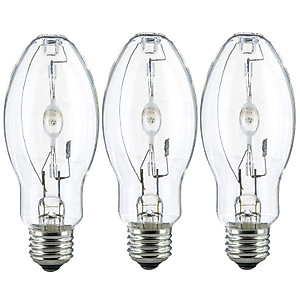 Bluex Bulbs (3 Pack MH150/U/MED 150W Metal Halide Bulb Pulse Start ED17 Medium Base E26 Clear HID Lamp 14000 Lumens
