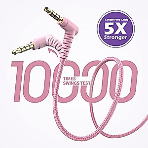AILIHEN I35 Kids Headphones Wired with Microphone Volume Limited 93dB Children Girls Boys Teen Lightweight Foldable Headset for School Online Course Chromebook Cellphones Tablets (Pink Purple)