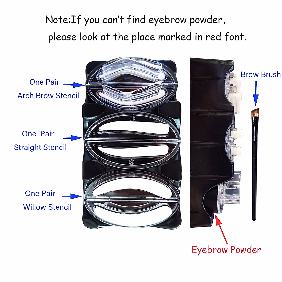 GL-Turelifes 3 Pairs of Seals Eyebrow Stamp with Brow Brush Perfect Eye Brow Power One Second Make Up Nature Brow Makeup Tool (Light Brown)