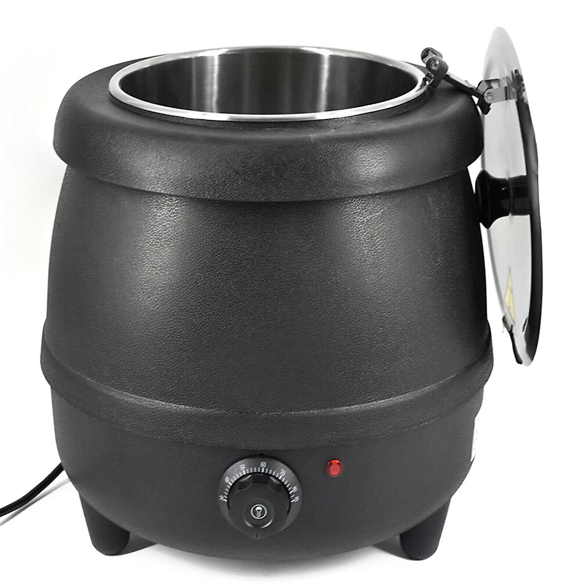 OUKANING 10L Soup Kettle, 400W PP Shell Commercial Electric Soup Warmer 110V Black Countertop Food Kettle Warmer Restaurant Stainless Steel Pot for Home & Commercial