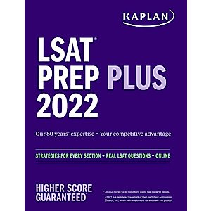 LSAT Prep Plus 2022: Strategies for Every Section, Real LSAT Questions, and Online Study Guide (Kaplan Test Prep)