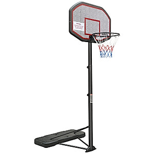 aokung Family Portable Basketball Hoop & Goals with 43" Impact Backboard Basketball System Height Adjustable 6.5ft - 10ft for Youth and Adults Indoor Outdoor