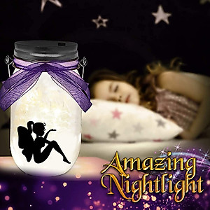 FUNZBO Fairy Lantern Jar Craft Kit - Arts and Crafts for Girls with Fairy and Unicorn Silhouettes, Kids Night Light for Room Decorations, Kids Art Projects, Craft Kits for Kids Ages 4-8