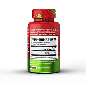 ORZAX Iron Supplement 25 mg -Liposomal Technology- High Bioavailability 90 Vegetable Capsules, Helps New Blood Cell Production, Non-Constipating, Non-GMO & Gluten Free, for Women, Men, Adults