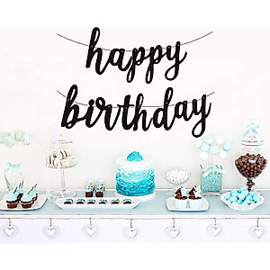 Fecedy Black Happy Birthday Alphabet Banner for Birthday Party Decorations