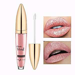 Rosarden Glitter Lip Gloss, Shimmer Lip Gloss, Diamond Shimmer Metallic Lip Gloss,Waterproof Lipstick, Glitter Liquid Lipsticks, Shiny Lip Gloss, Sparkly Glossy Metallic Shimmer, Glitter for Lips, Eyes, Cheeks ,Liquid Matte Lip Gloss, Shiny Lip Tint Plump