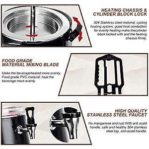 HYTRDJKDF 10L Hot Chocolate Dispenser with Led Display and Adjustable Thermostat 30~90℃, for Heating Chocolate Coffee Milk Tea Juice Tea(110V)