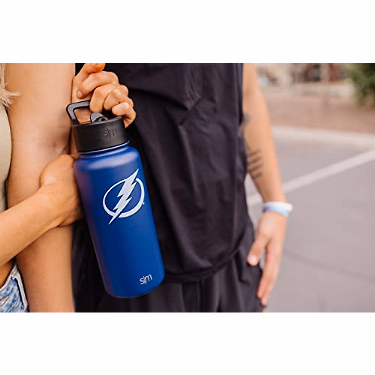 Simple Modern Officially Licensed NHL Edmonton Oilers 32oz Summit Water Bottle with Straw Lid Insulated Stainless Steel Leak Proof Thermos