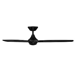 WAC Smart Fans Blitzen Indoor and Outdoor 3-Blade Ceiling Fan 54in Matte Black with Remote Control works with Alexa and iOS or Android App