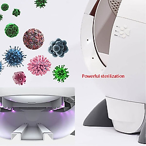 TOMYEUS Cat Box Smart Cat Toilet Automatic Cat Litter Box Semi-Enclosed Feces Shovel Electric UV Disinfection Cat Litter Tray with High Sides No Litter Spill Removable High Rim Cat Furniture