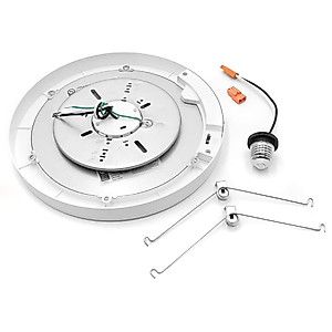 Maxxima 9 in. LED Flush Mount Ceiling Light Fixture - 1500 Lumens, 5 CCT 2700K-5000K, Round Color Selectable Panel Light, Dimmable, Recessed Can or J-Box Install, Suitable for Bathroom or Shower