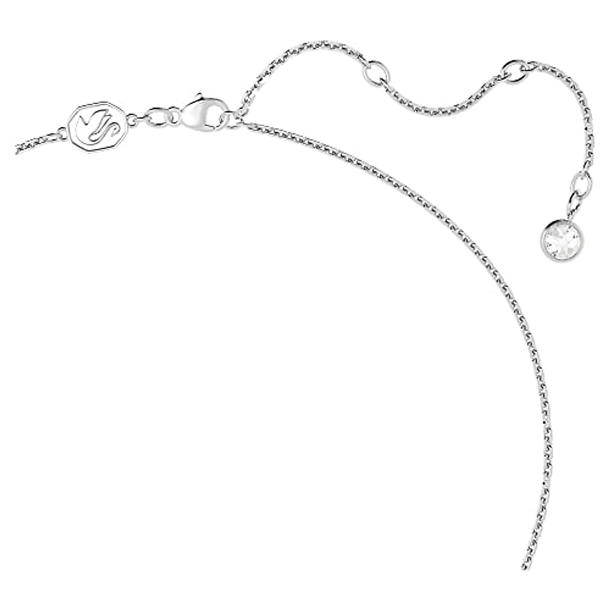 SWAROVSKI Una Pendant Necklace, Heart-Shaped Swan Design with Sparkling White Crystals, on a Rhodium Finish Chain, Part of the Una Collection