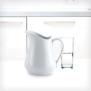 HIC Creamer Pitcher with Handle, Fine White Porcelain, 32-Ounces