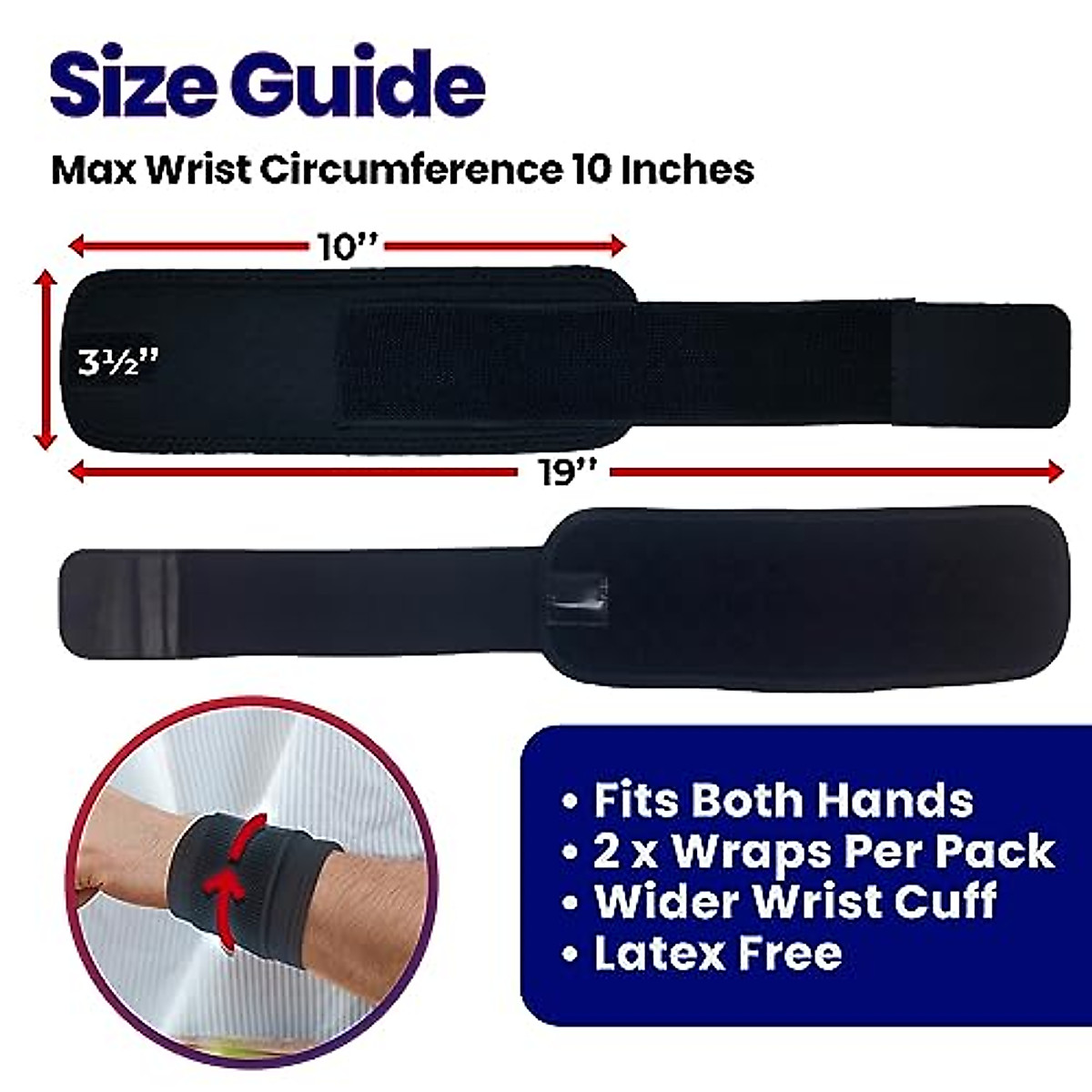 Wrist Wraps for Wrist Tendonitis - Wrist Support for Carpal Tunnel Pain Relief. Ganglion Cyst Wrist Brace or Carpal Tunnel Wrist Splint - 2 Wrist Wraps for Weightlifting Women Men Left & Right Hands