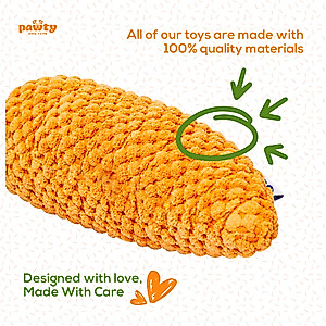 Pawty Dog Toys - Carrot Tug Rope Dog Toy - Squeaky Gift for Puppy Birthday - Cute Toys for Small to Medium Dogs - Durable Toy for Aggressive Chewer - Dog/Puppy Chew Food Shaped Toy - Tug Rope Dog Toy