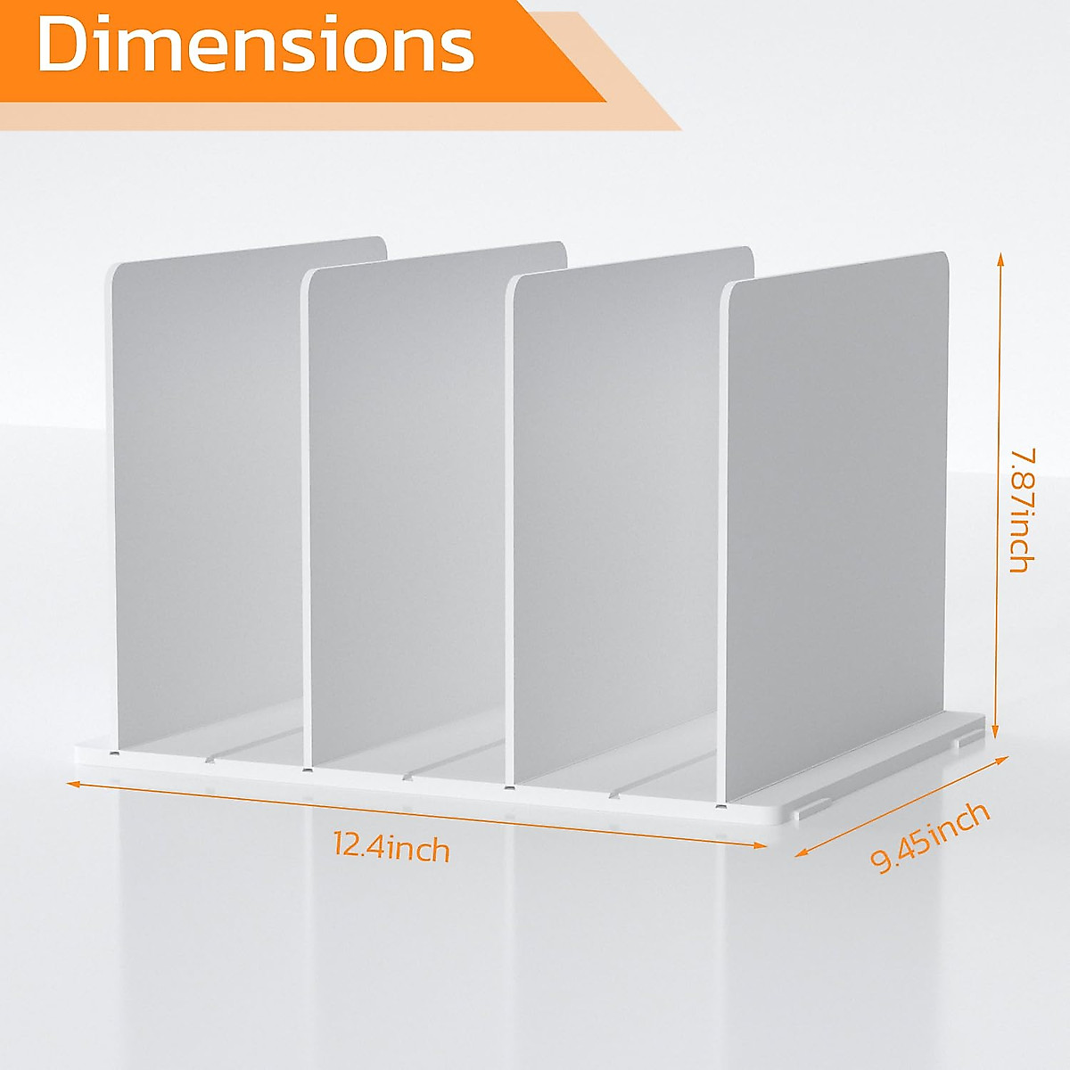 Noleja Purse Organizer for Closet,Adjustable Clear Shelf Dividers Purse Bag Divider for Closet Organizer, Plastic Handbag Organizers for Closets Purse Storage Organizer (2park, White 4 layer)