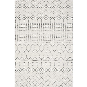 nuLOOM 7x9 Moroccan Blythe Area Rug, Grey, Faded Bohemian Design, Stain Resistant, For Bedroom, Dining Room, Living Room, Hallway, Office, Kitchen, Entryway