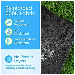 BaseMate Umbrella Base Weights | Outdoor Fillable Sand Bags for Weight | Weatherproof Patio Furniture Weights | 4 SandBags for 49 lb. | Arched Sand Bags to Hold Down Umbrella Stand & Outdoor Furniture