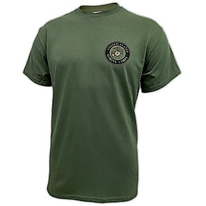 Armed Forces Gear Men's US Marines Camo Flag T-Shirt - Official Licensed United States Marine Corps Shirts for Men (OD Green, Large)
