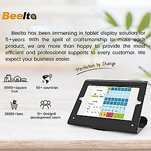 Beelta Tablet Kiosk POS Stand Compatible 10.2” iPad 7 8 9 Generation with 360 Swivel Base