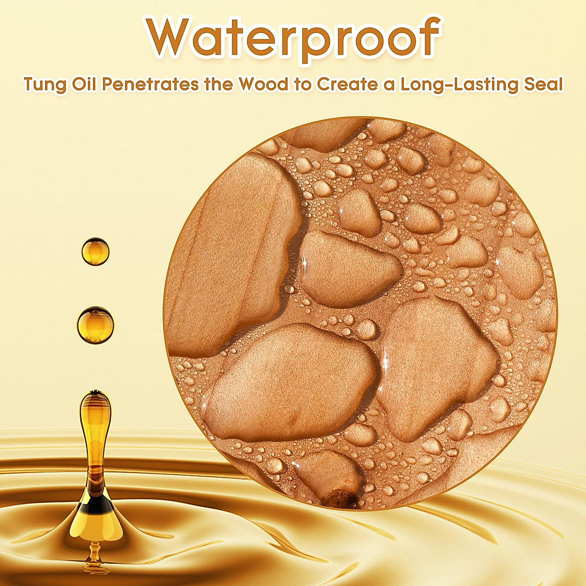 128 OZ Pure Tung Oil for Wood Outdoor/Indoor, Food Grade Wood Sealer,1 Gallon Tung Oil for Wood Food Safe, Waterproof Sealer for Wood, Tung Oil Finish,Wood Oil for Outdoor Furniture/Cutting Board/Teak