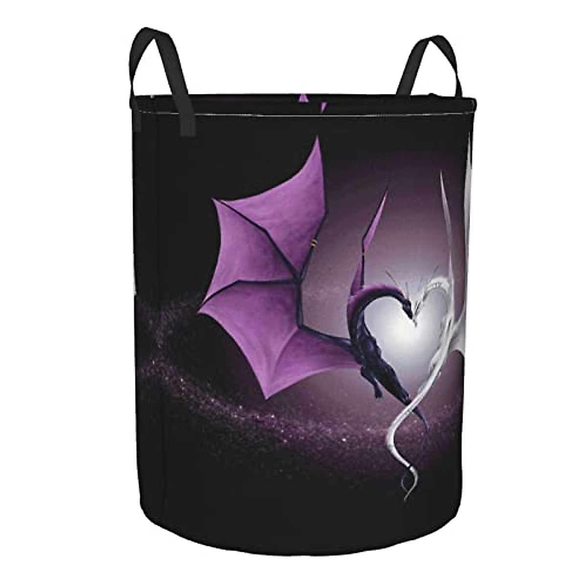 Dirty Clothes Baskets,Laundry Baskets, Purple And White Dragons Patterns,Waterproof Oxford Fabric,Strong And Durable,Can Also Be Used To Store Toys And Other Items.