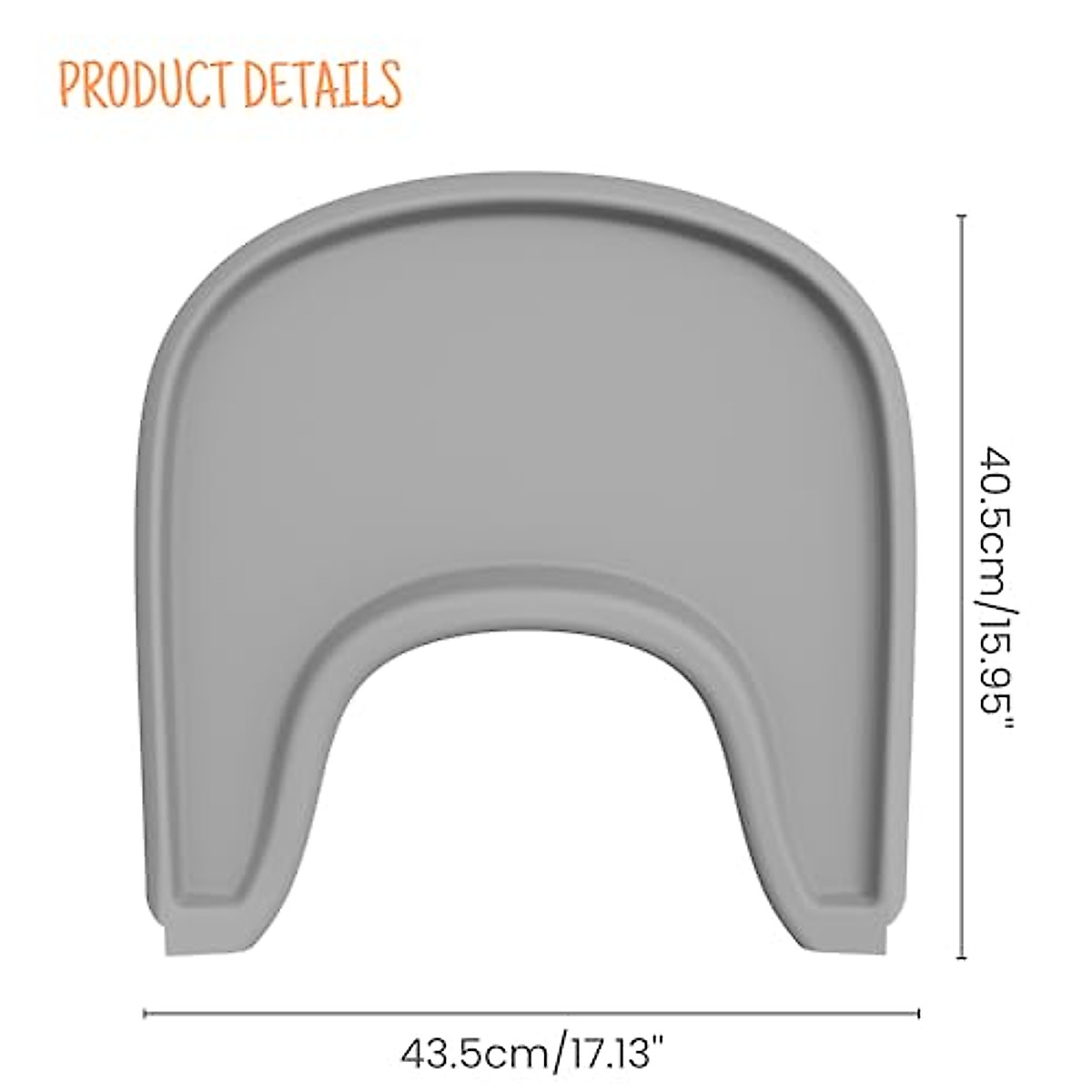 Full Cover High Chair Placemat for Stokke Tripp Trapp Baby High Chair, Silicone Placemats, High Chair Tray Finger Foods Placemat for Boys and Girls, Babies, Toddlers (Light Gray)