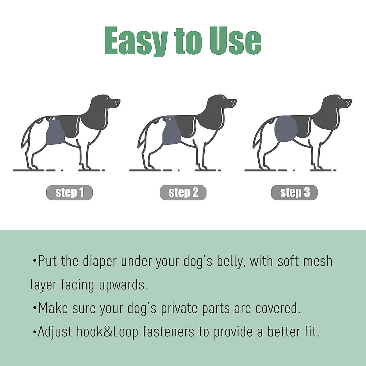 wegreeco Washable Male Dog Belly Band (Stylish Pattern)- Pack of 3 - Washable Male Dog Belly Wrap, Dog Diapers Male (Charcoal, Small)